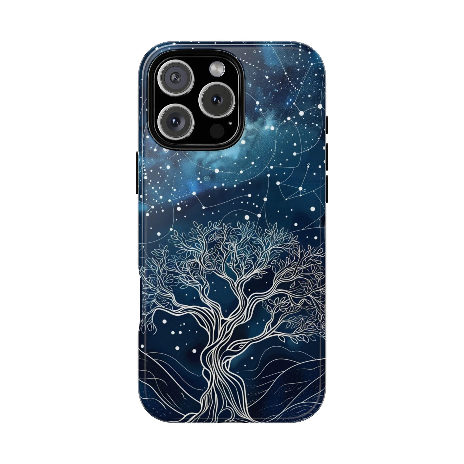 Cosmic Tree Constellations Nebula Phone Case for iPhone 17 to 11 Pro ...
