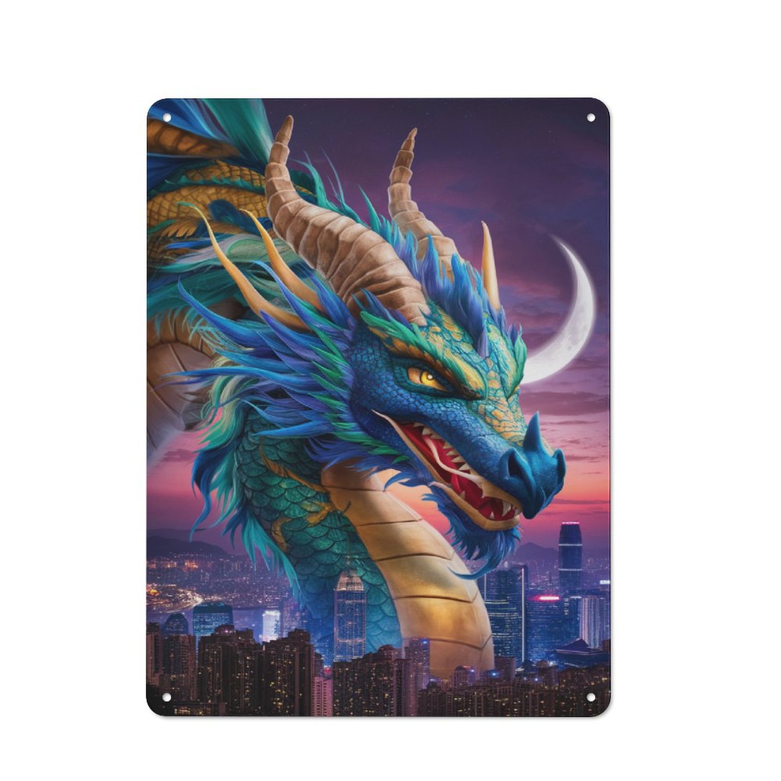 Cosmic Trippy Dragon Dreams 23 Metal Tin Sign - Durable Aluminum Wall ...