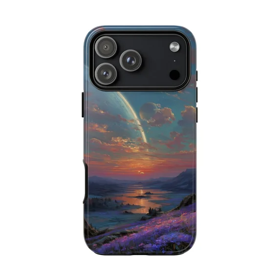 Cosmic Twilight Flower Field Scene Case for iPhone 17 to 11 Pro Max ...