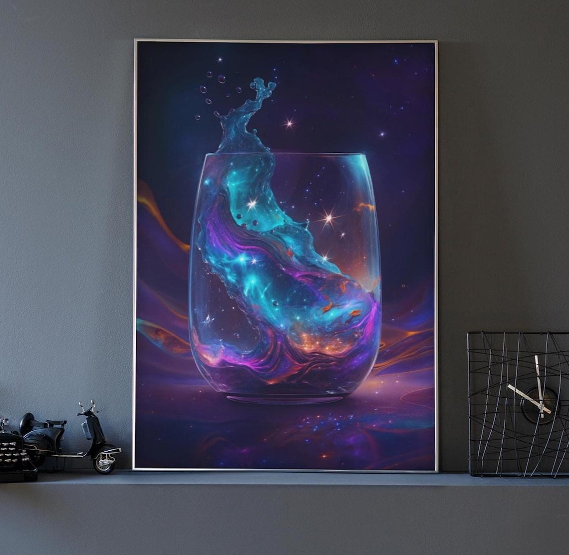 Cosmic Universe Wall Art, Galaxy Water Poster, Mystical Space Printable ...
