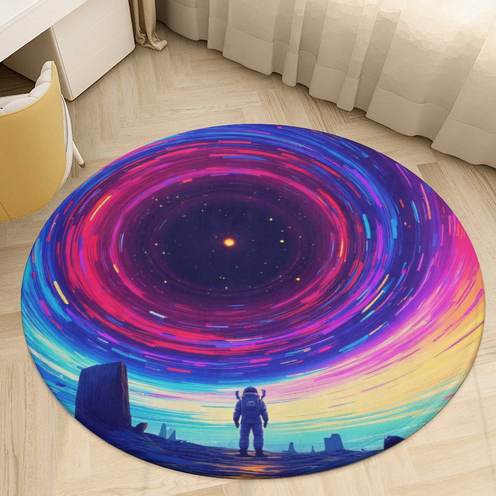 Cosmic Vortex Adventure Round Area Rugs for Bedroom Living Room, 3FT ...