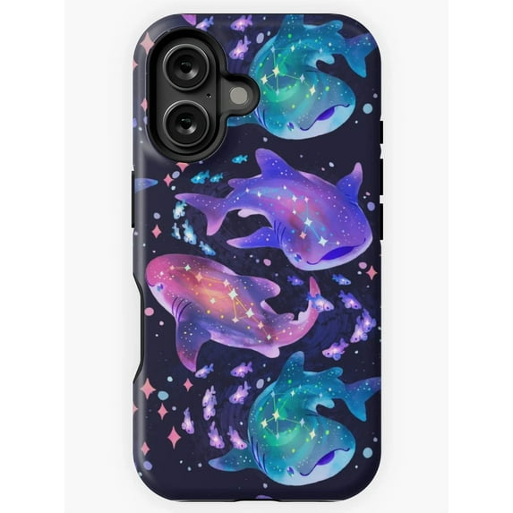 Cosmic Whale Shark Case for iPhone 11 to 16 Pro Max – Deep Space Ocean Creature Design - Walmart.com