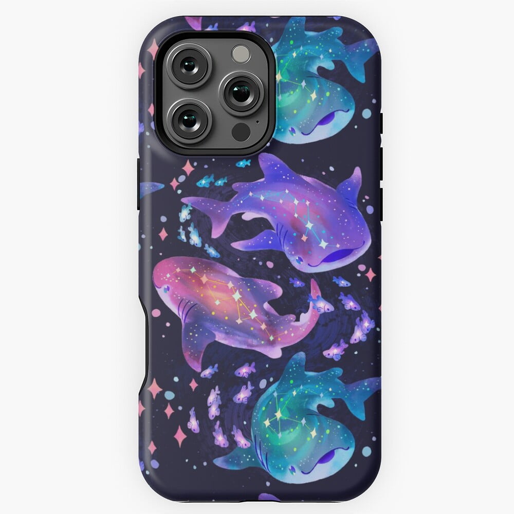 Cosmic Whale Shark Galaxy Phone Case for iPhone 16 15 14 13 12 11 Pro ...