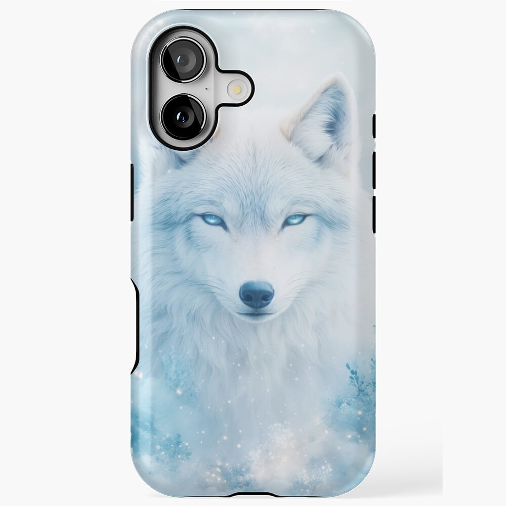 Cosmic White Wolf in Winter Landscape Phone Case 17 16 15 14 13 12 11 ...