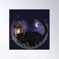 Cosmic Witch With Familiar Cat Surrounded With Sun And Moon Poster Wall ...