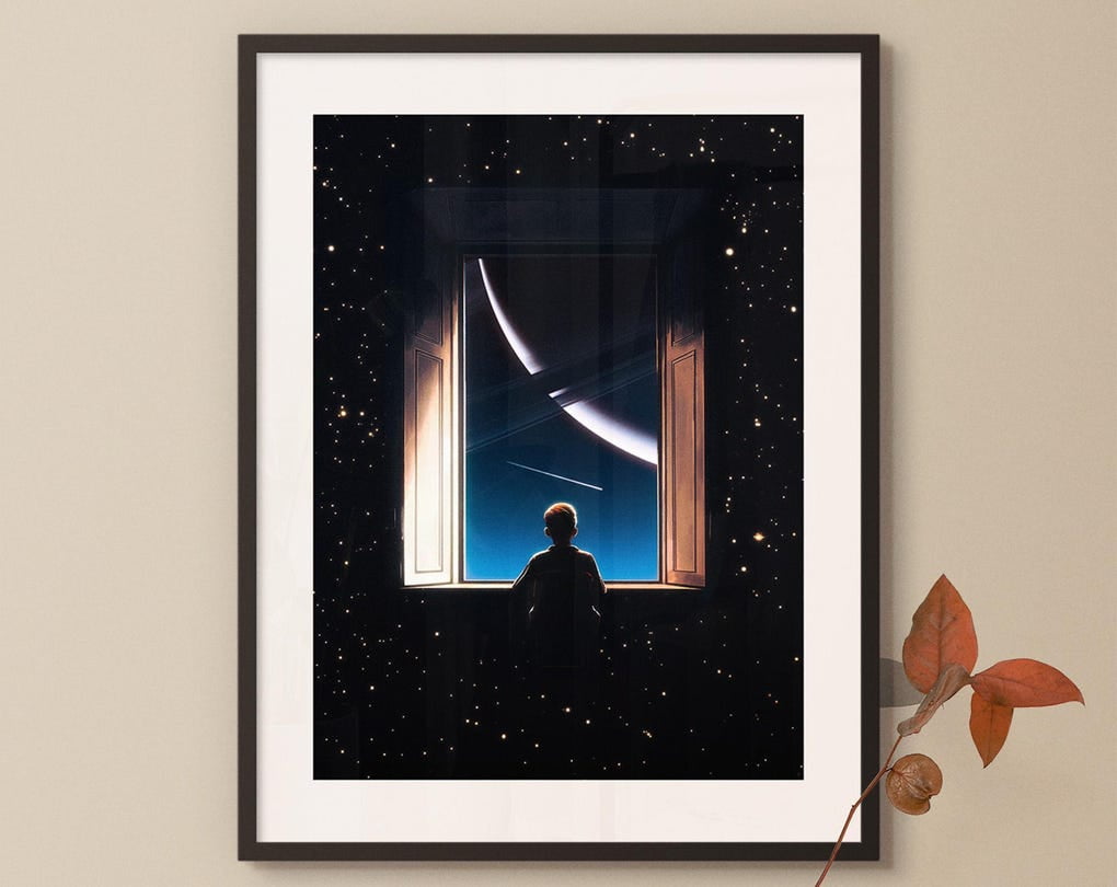 Cosmic Wonder Wall Art Cosmic Art Retro Futurism Art Vintage Collage ...