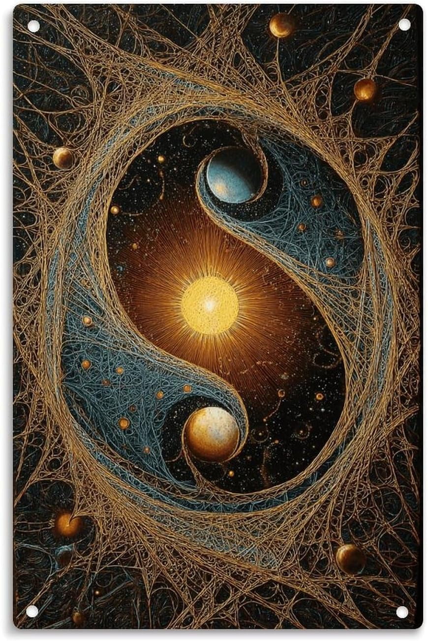 Cosmic Yin Yang Universe Galaxy Celestial Tin Sign， Vintage Space ...