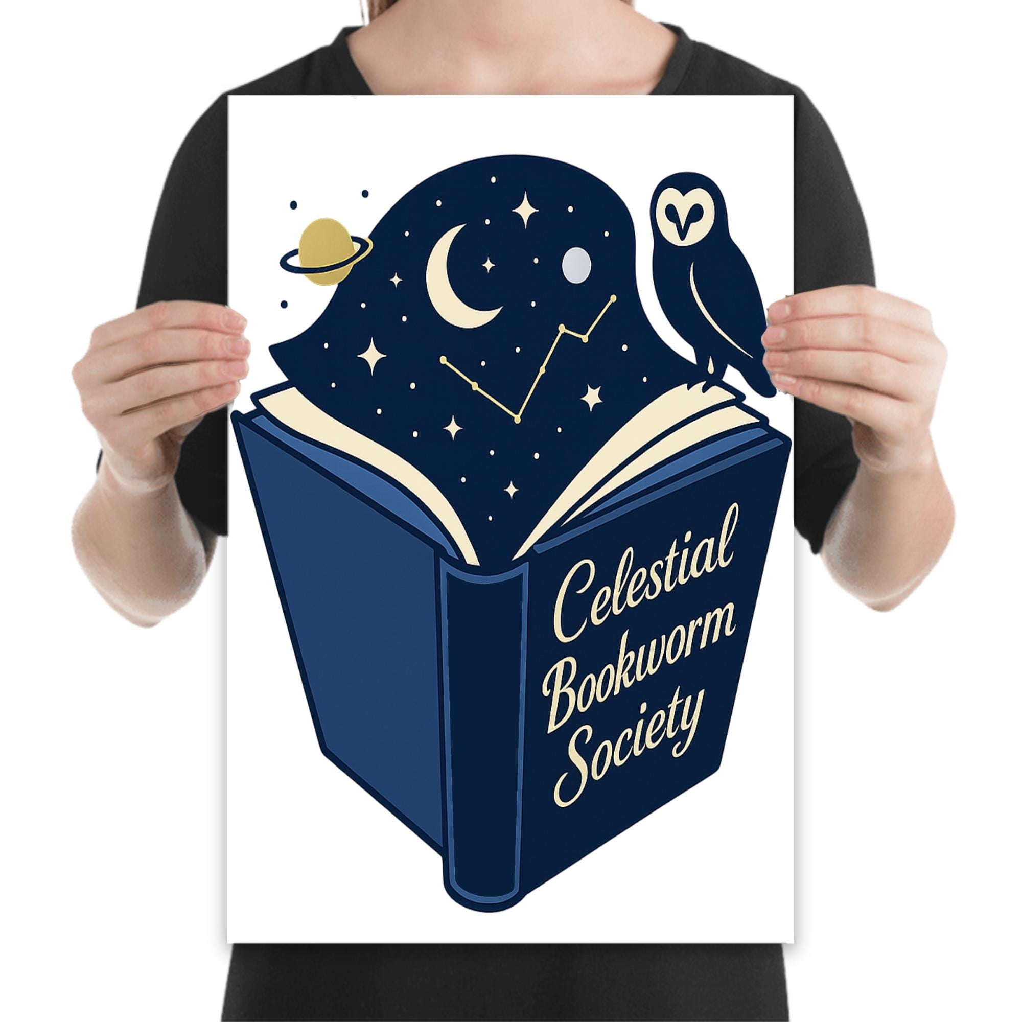 Cosmic Bookworm Poster - Wall Decor for Book Lovers Gift - Walmart.com