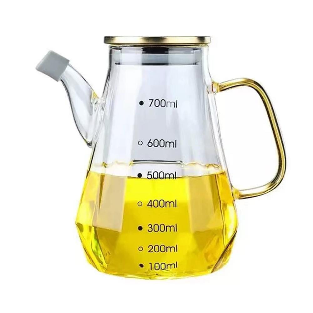 CosmicCuration Glass Oil Pots with Scale Dispenser Vinegar Bottle ...