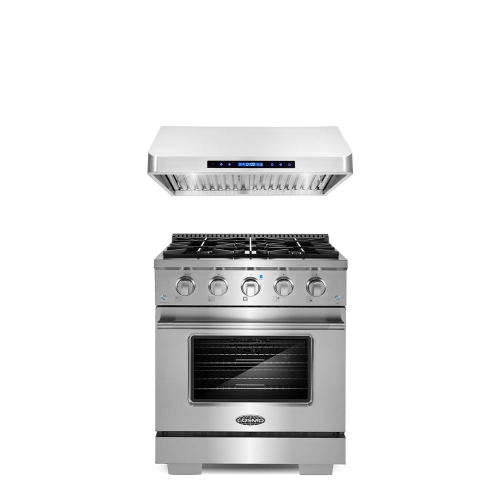 Cosmo 2 Piece Kitchen Appliance Package with 30" Freestanding Gas Range ...