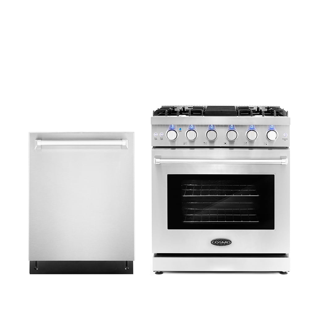 Cosmo 2 Piece Kitchen Appliance Package with 30" Freestanding Gas Range ...