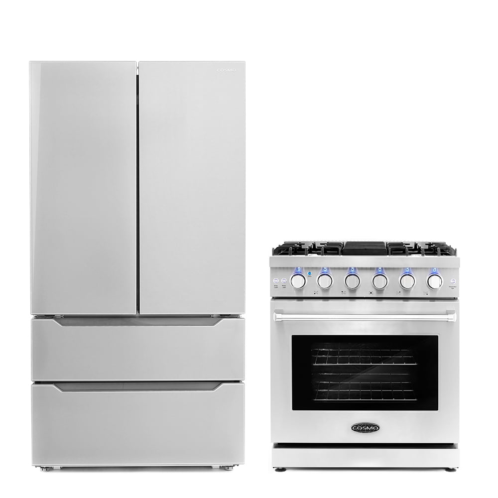 Cosmo 2 Piece Kitchen Appliance Package with 30" Free Standing Gas ...