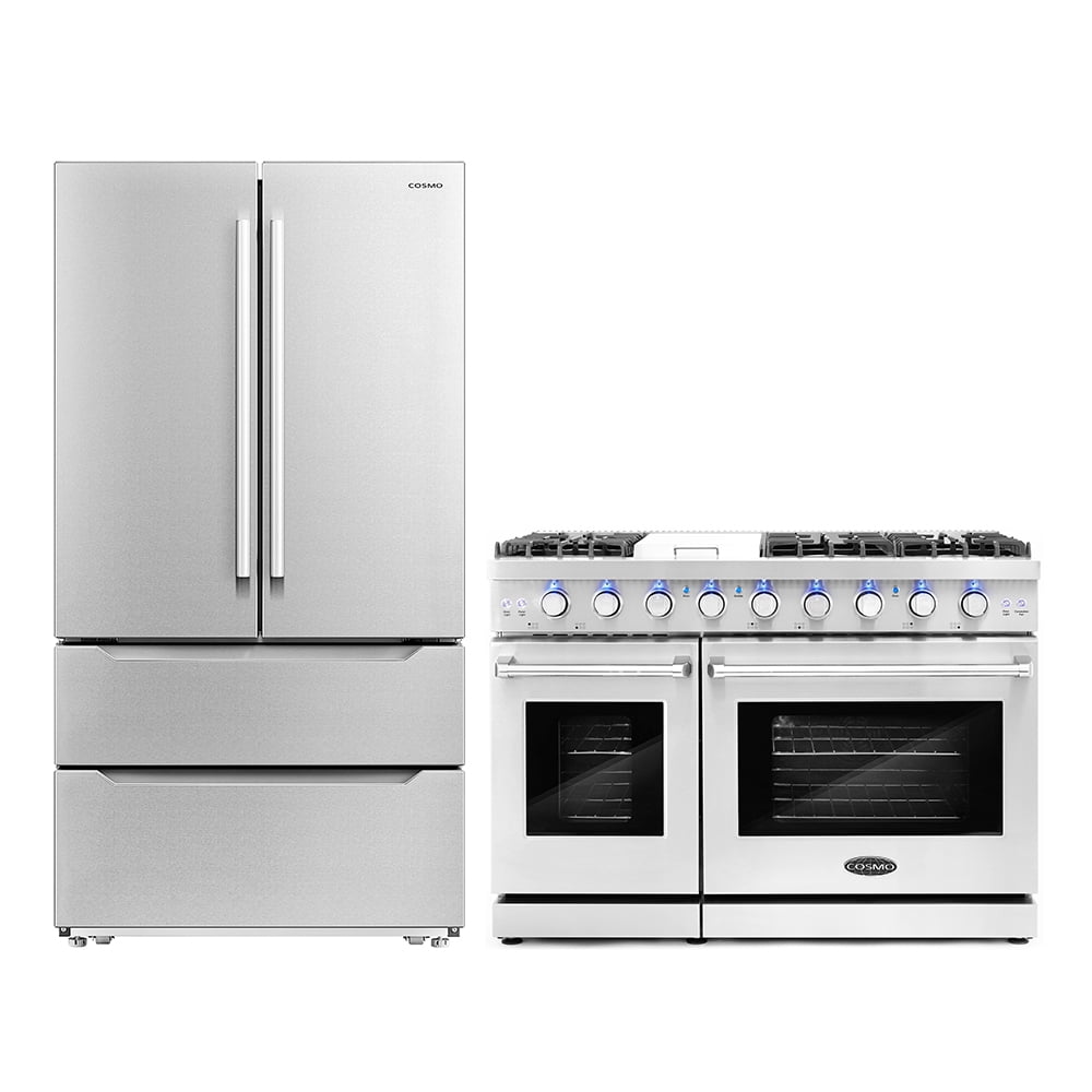 Cosmo 2 Piece Kitchen Appliance Packages with 48" Free Standing Gas ...