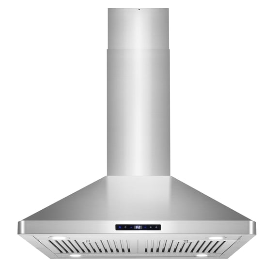 Cosmo 30 in. Ducted Island Range Hood in Stainless Steel with LED ...