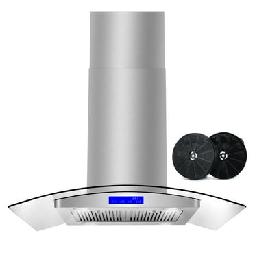 Cosmo 30 in. Ductless Wall Mount Range Hood in Stainless Steel with LED ...