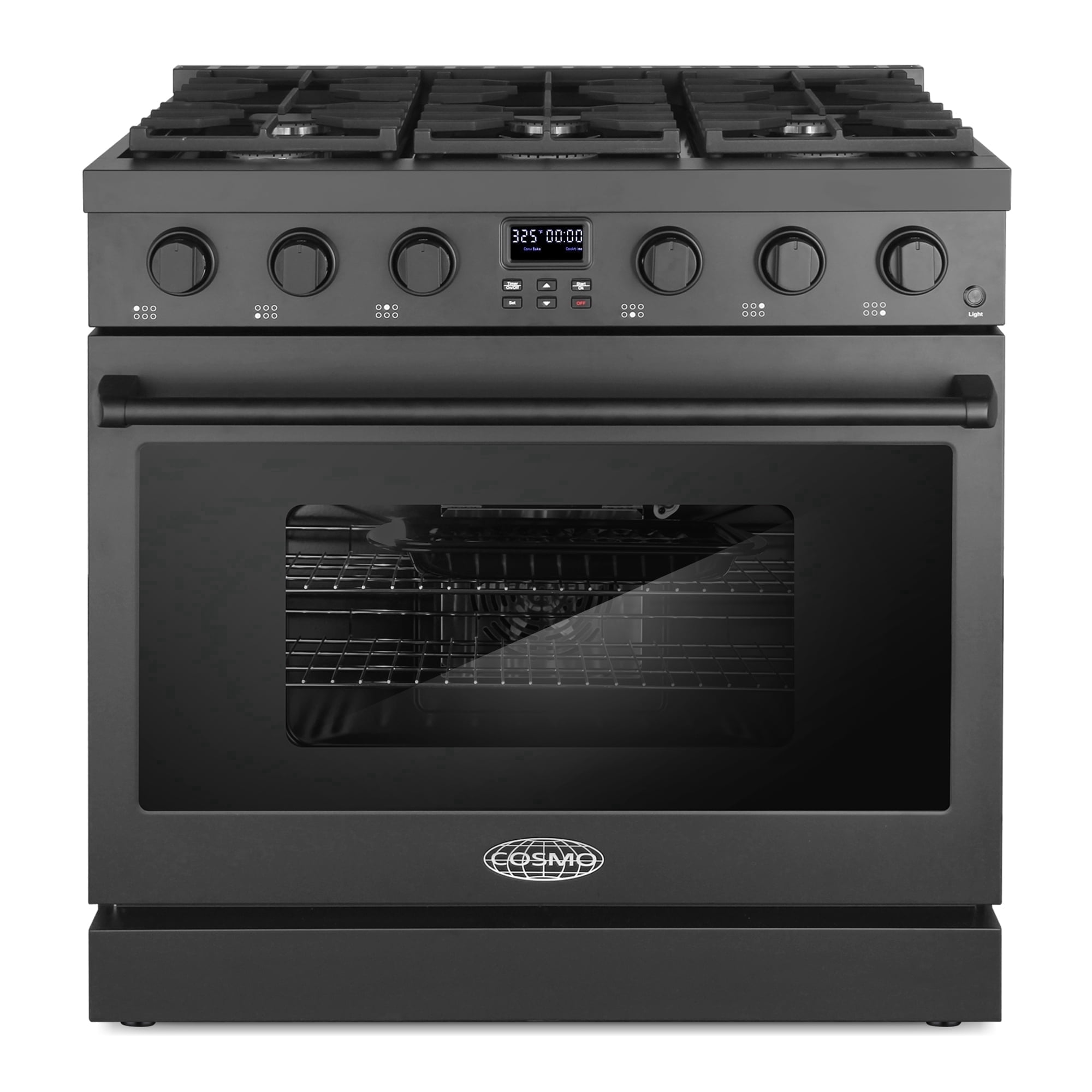 Cosmo 36 in. Lumin Collection 6.1 cu. ft. Gas Range with 6 Sealed ...