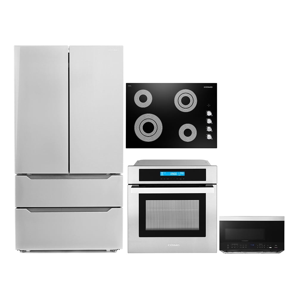 Cosmo 4 Piece Kitchen Appliance Package 30" Electric Cooktop 24" Single ...