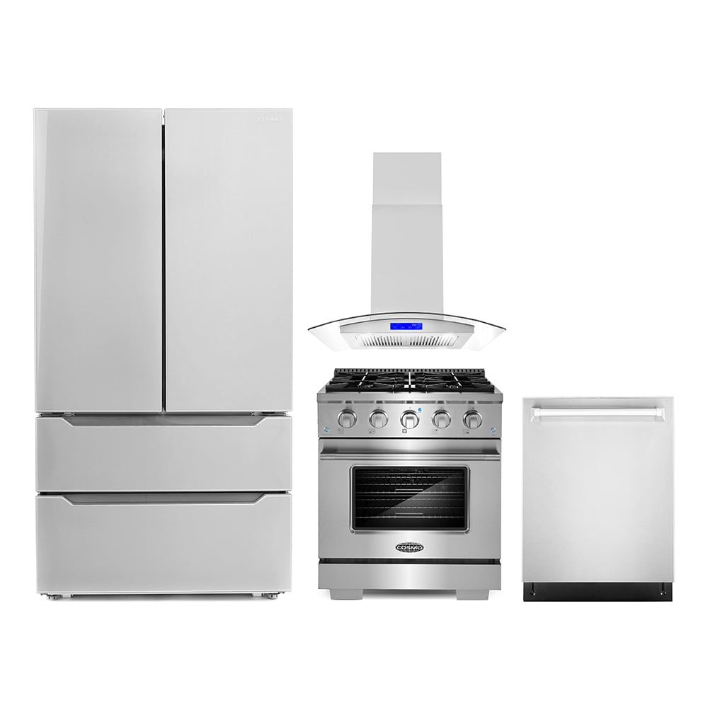 Cosmo 4 Piece Kitchen Appliance Packages with 30" Freestanding Gas ...