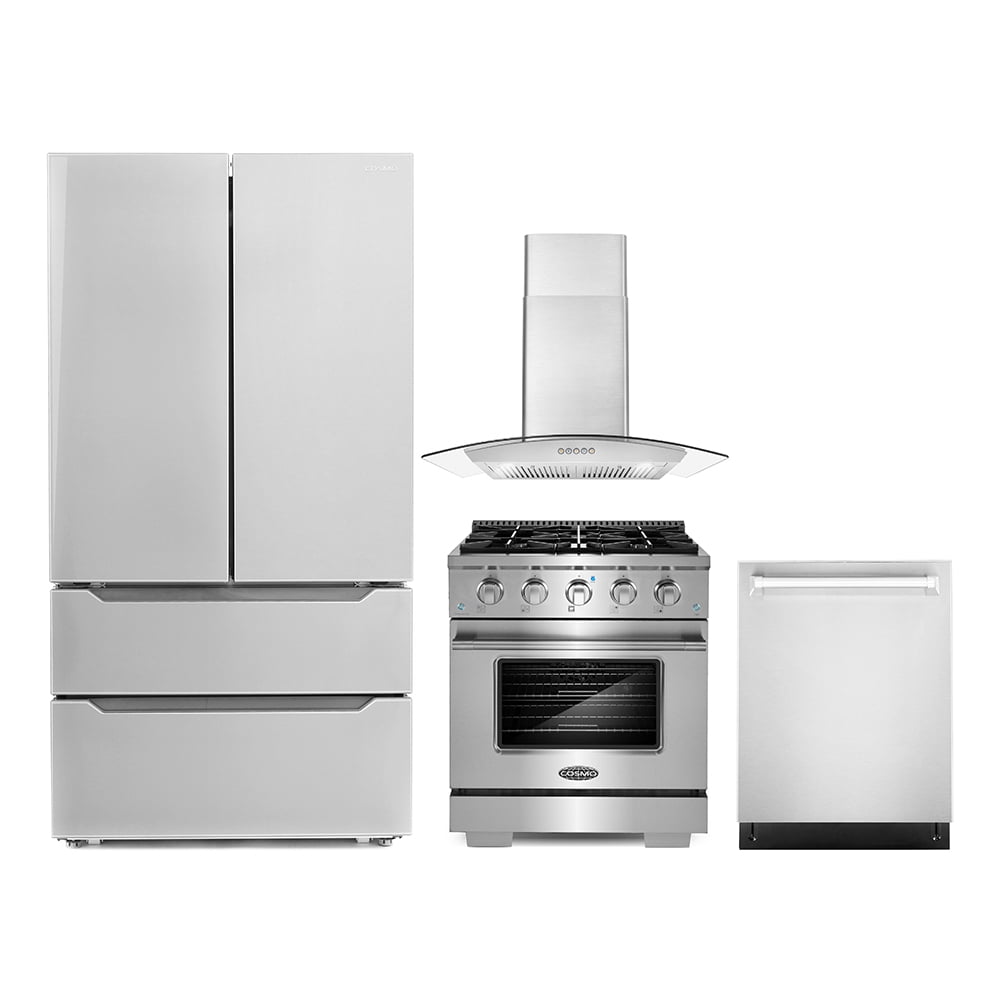 Cosmo 4 Piece Kitchen Appliance Packages with 30" Freestanding Gas ...