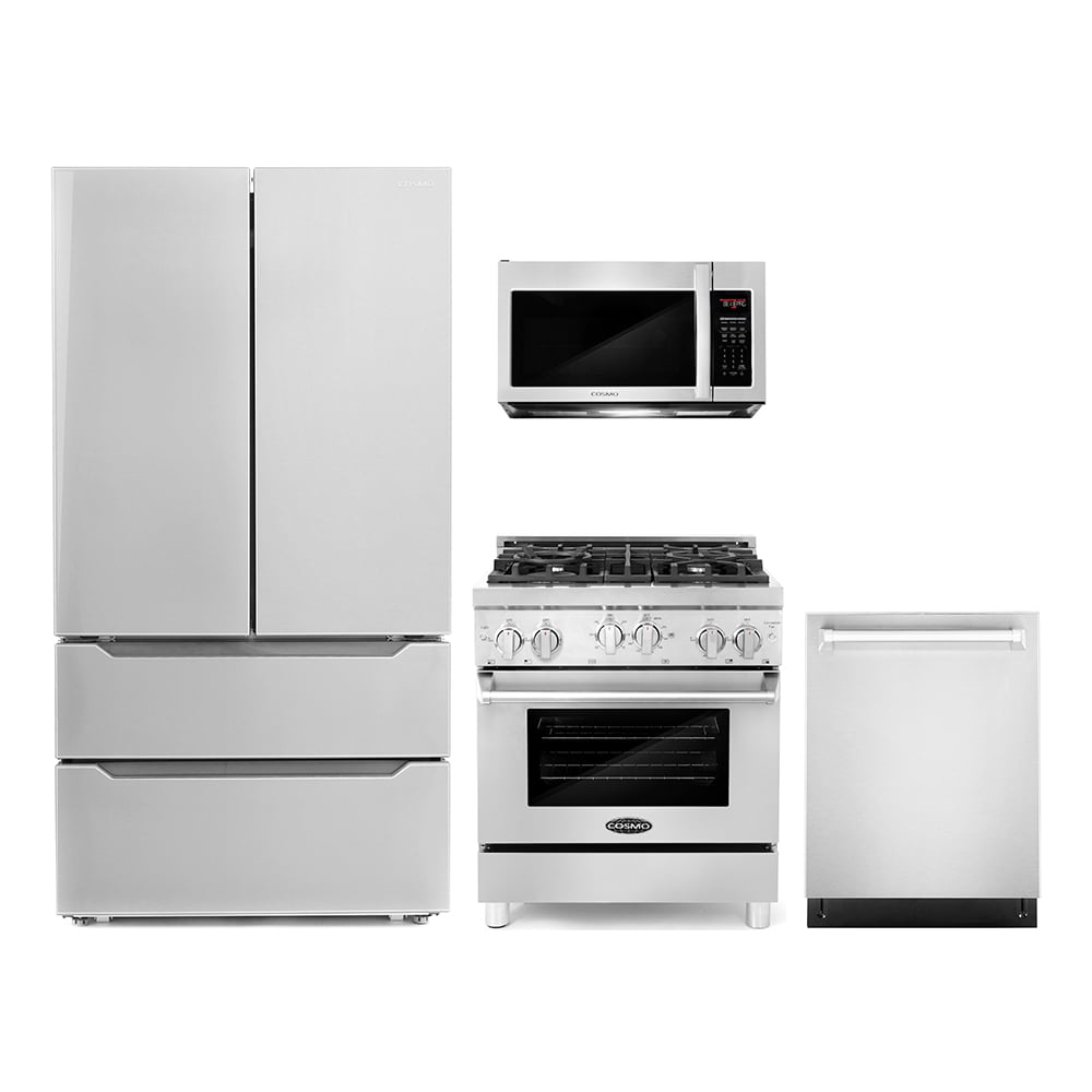Cosmo 4 Piece Kitchen Appliance Packages with 30" Over The Range ...