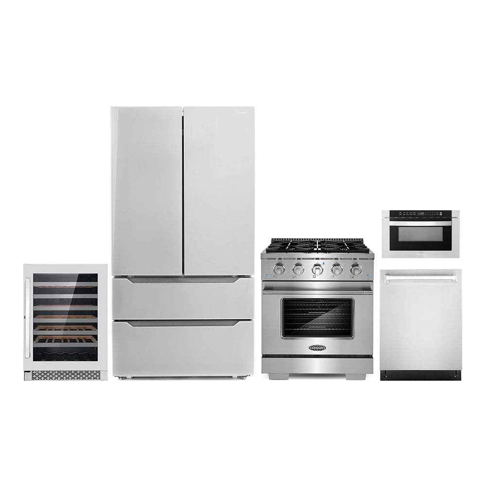 Cosmo 5 Piece Kitchen Appliance Package with 24" Built-In Microwave ...