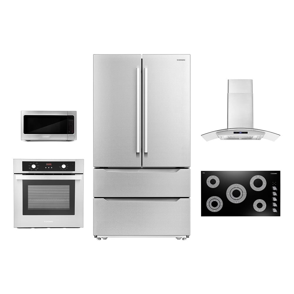 Cosmo 5 Piece Kitchen Appliance Package With 36" Electric Cooktop 36 ...