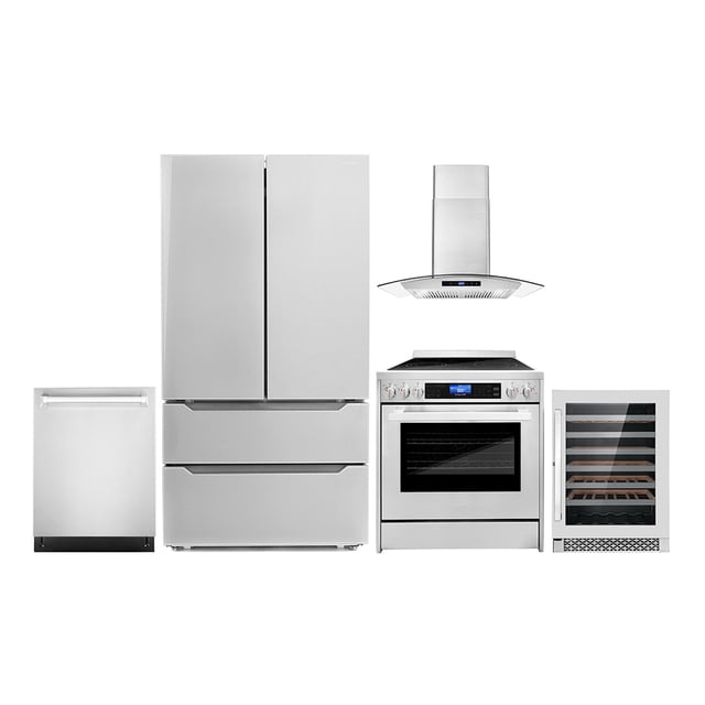 Cosmo 5 Piece Kitchen Appliance Packages With 30 Freestanding Electric