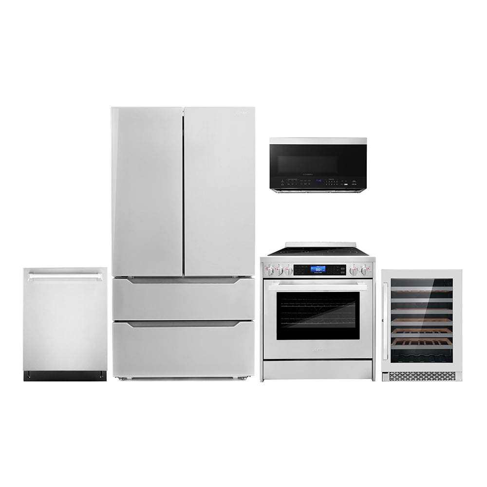 Cosmo 5 Piece Kitchen Appliance Packages with 30" Over the Range ...