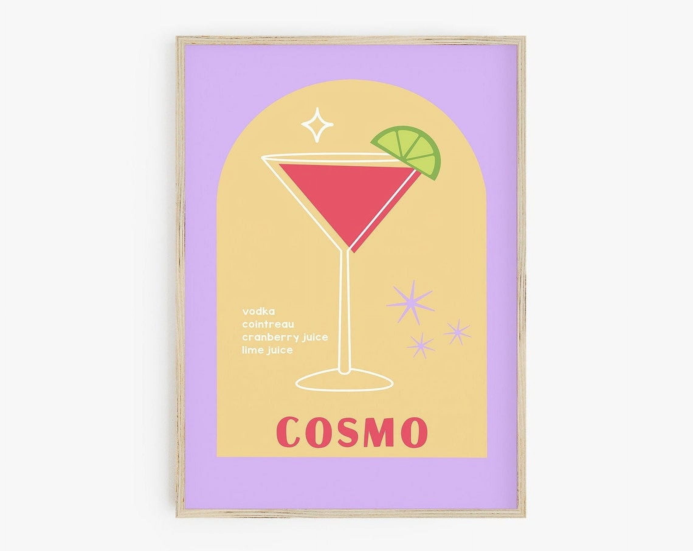 Cosmo Cocktail Print, Cosmopolitan, Preppy Room Decor, Retro Cocktail ...