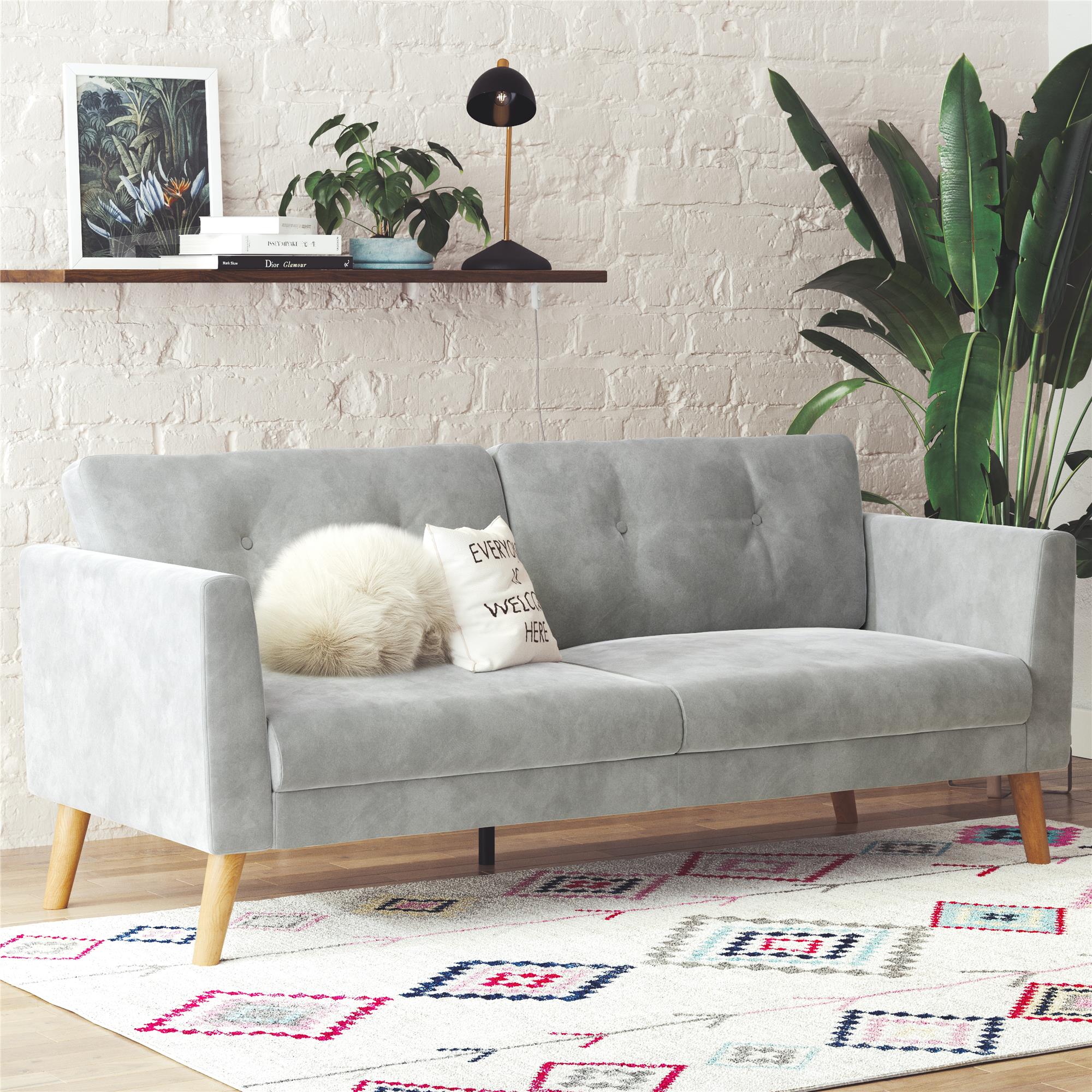 Modway Sanguine 3 Piece Performance Velvet Sectional Sofa Set in Dusty ...
