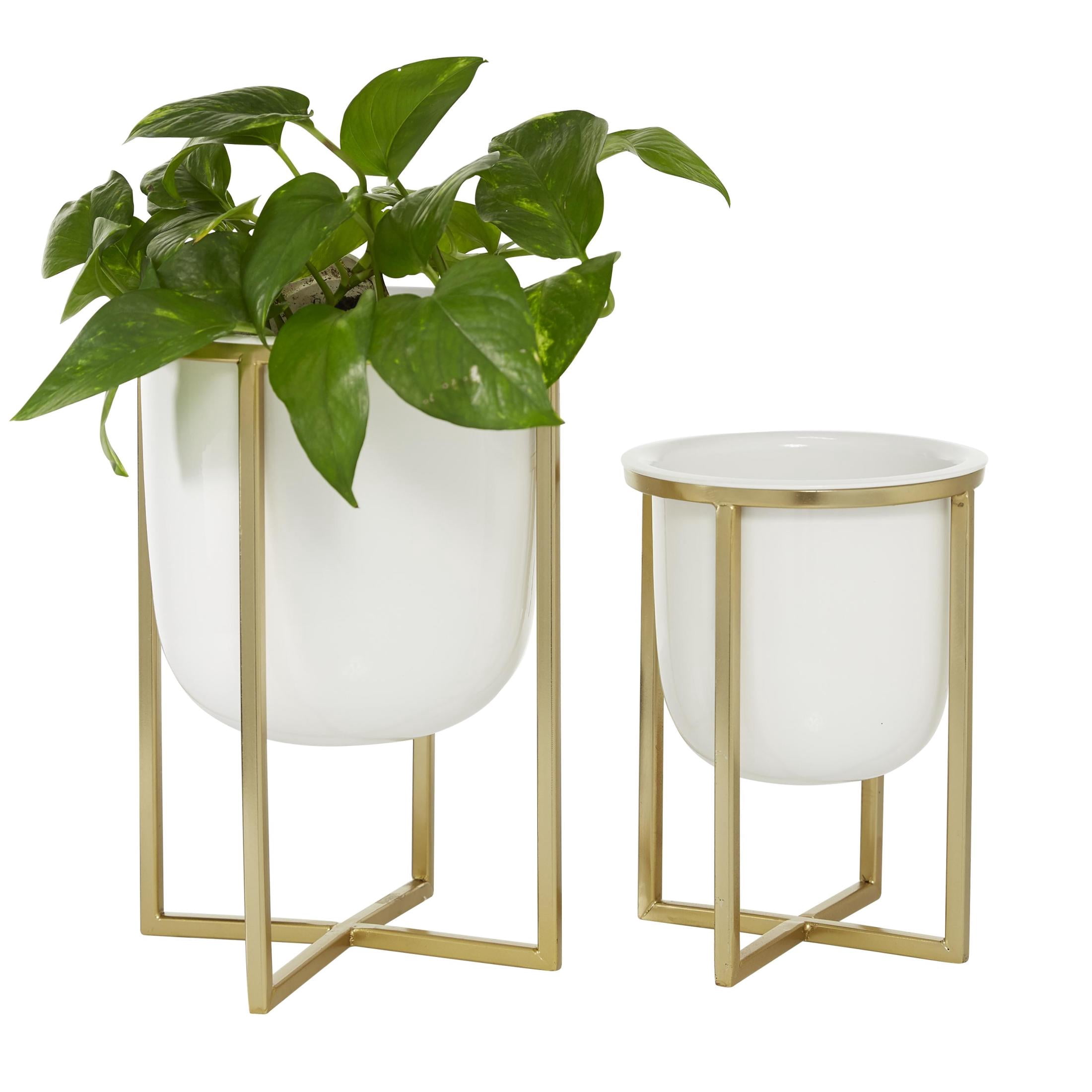 CosmoLiving by Cosmopolitan White Metal Dome Indoor Outdoor Planter ...