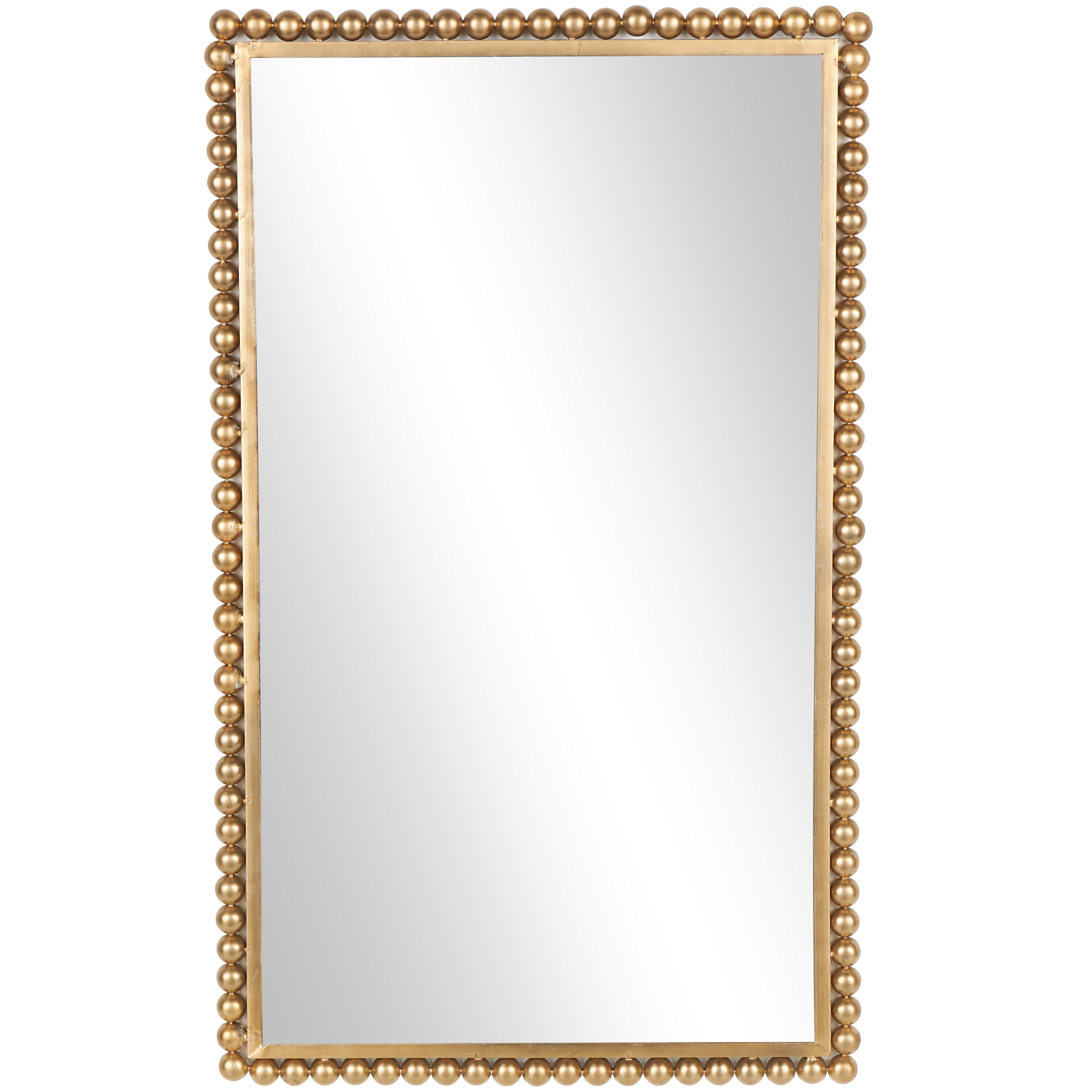 CosmoLiving by Cosmopolitan 24" x 40" Gold Wall Mirror with Beaded ...