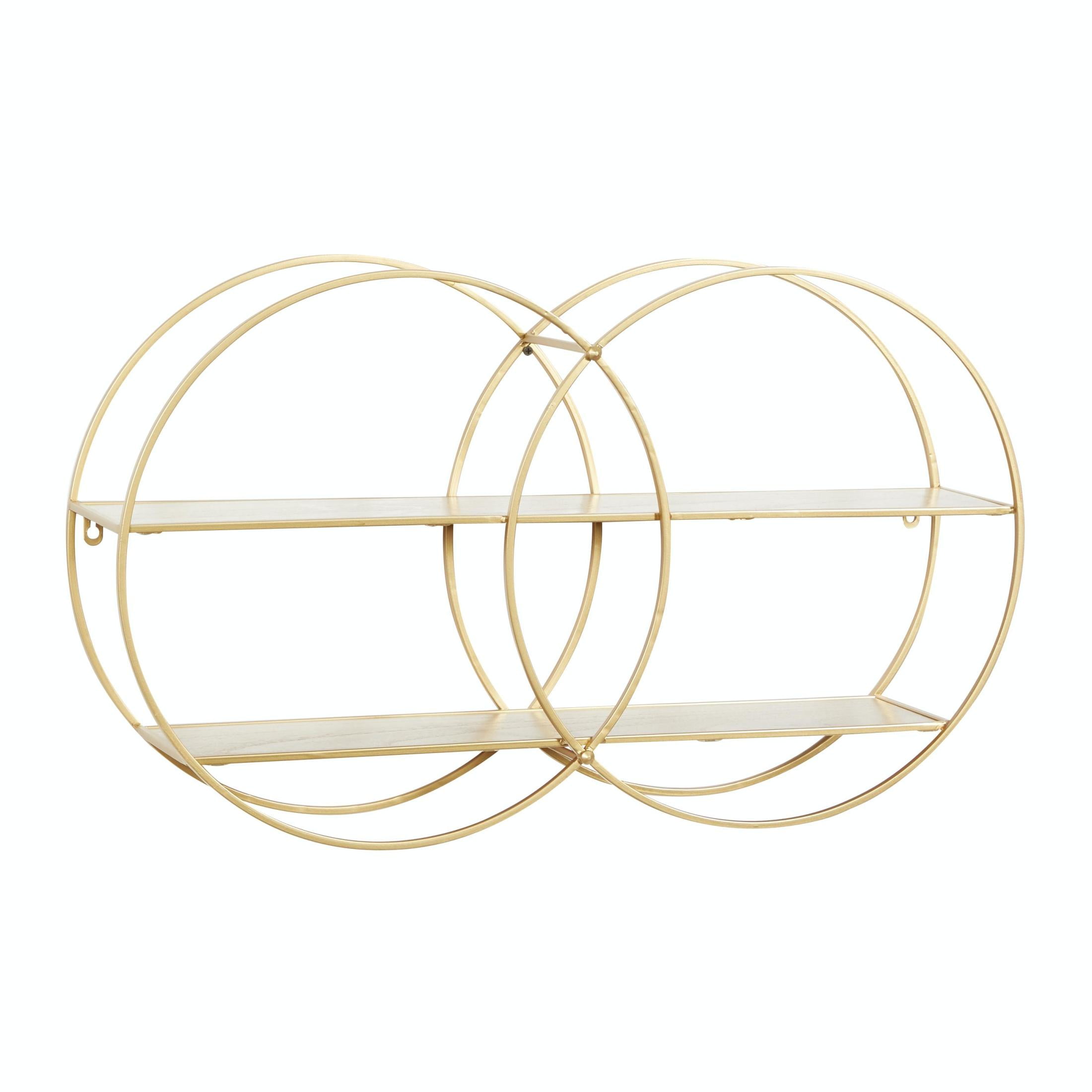 CosmoLiving by Cosmopolitan 30" x 6" Round Overlapping Ring 2-Tier Gold ...