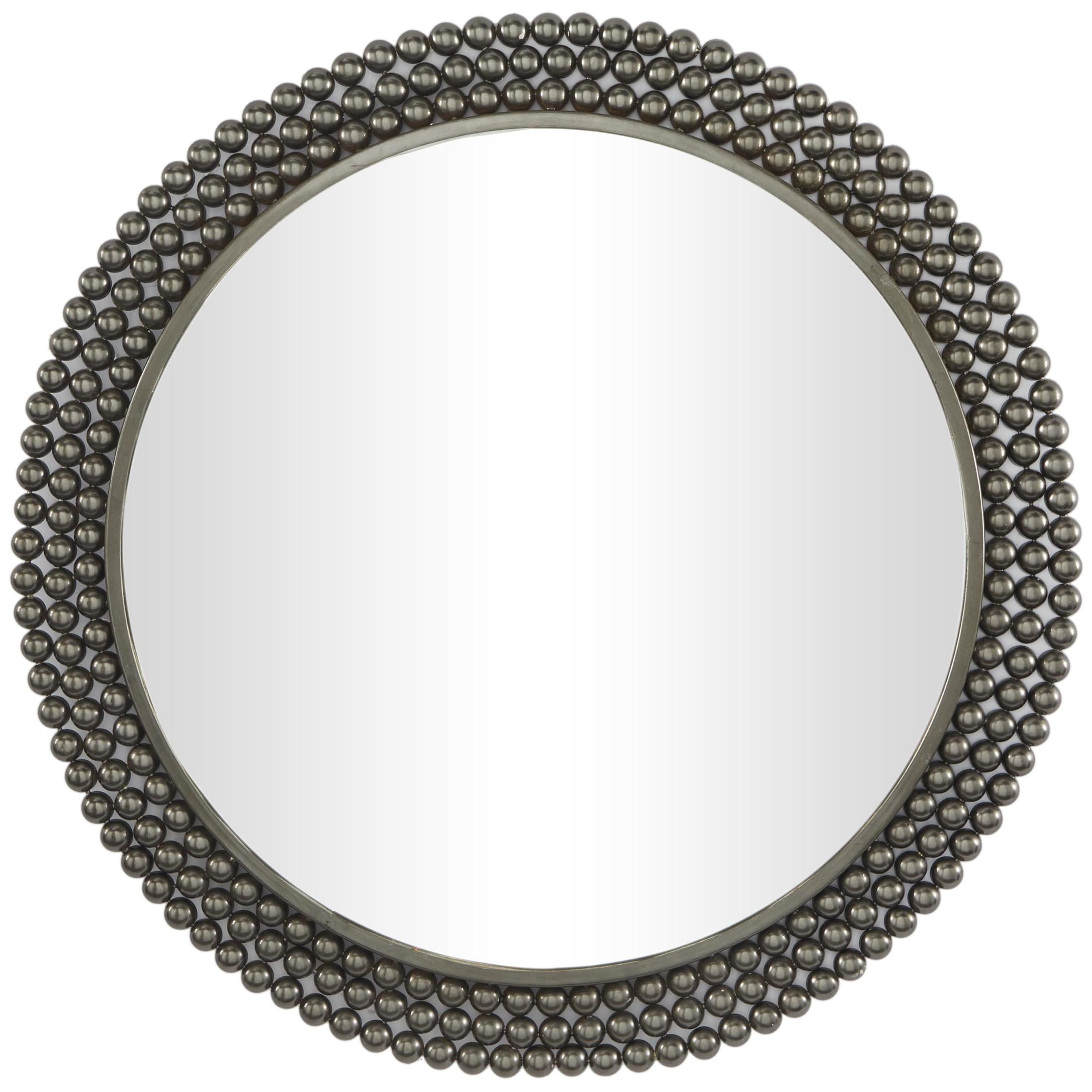 32x32 Black Wall Mirror - Modern Style & Beaded Detailing - Walmart.com