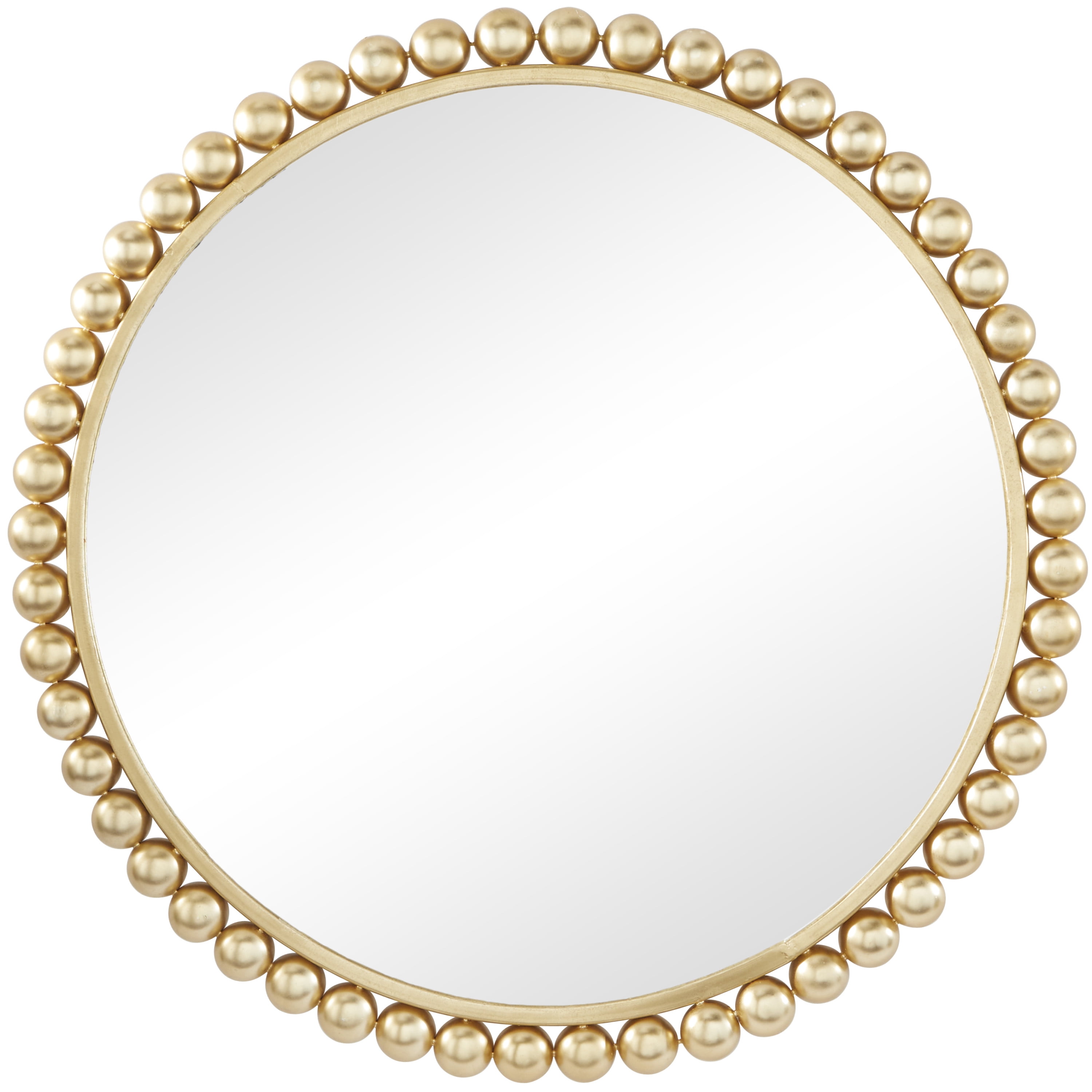 CosmoLiving by Cosmopolitan 36" x 36" Gold Wall Mirror with Bead ...