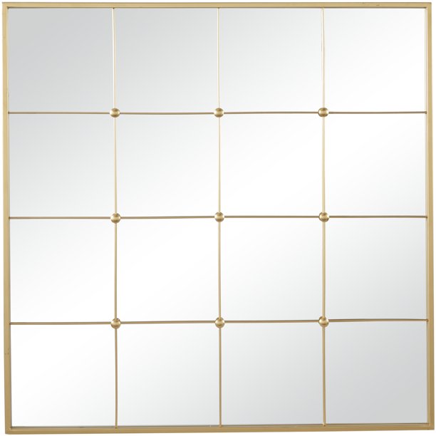 CosmoLiving by Cosmopolitan 36" x 36" Gold Window Pane Inspired Wall ...