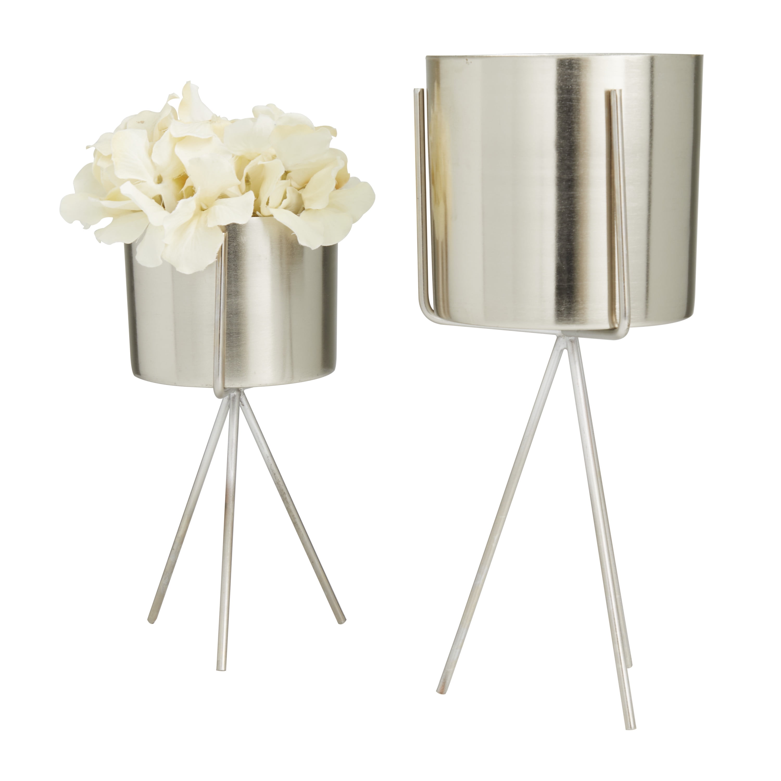 CosmoLiving by Cosmopolitan 5", 4"W Small Silver Metal Planter with ...