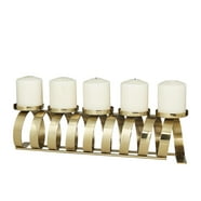 CosmoLiving by Cosmopolitan 7 Holder Gold Metal Long Tapered Candelabra ...