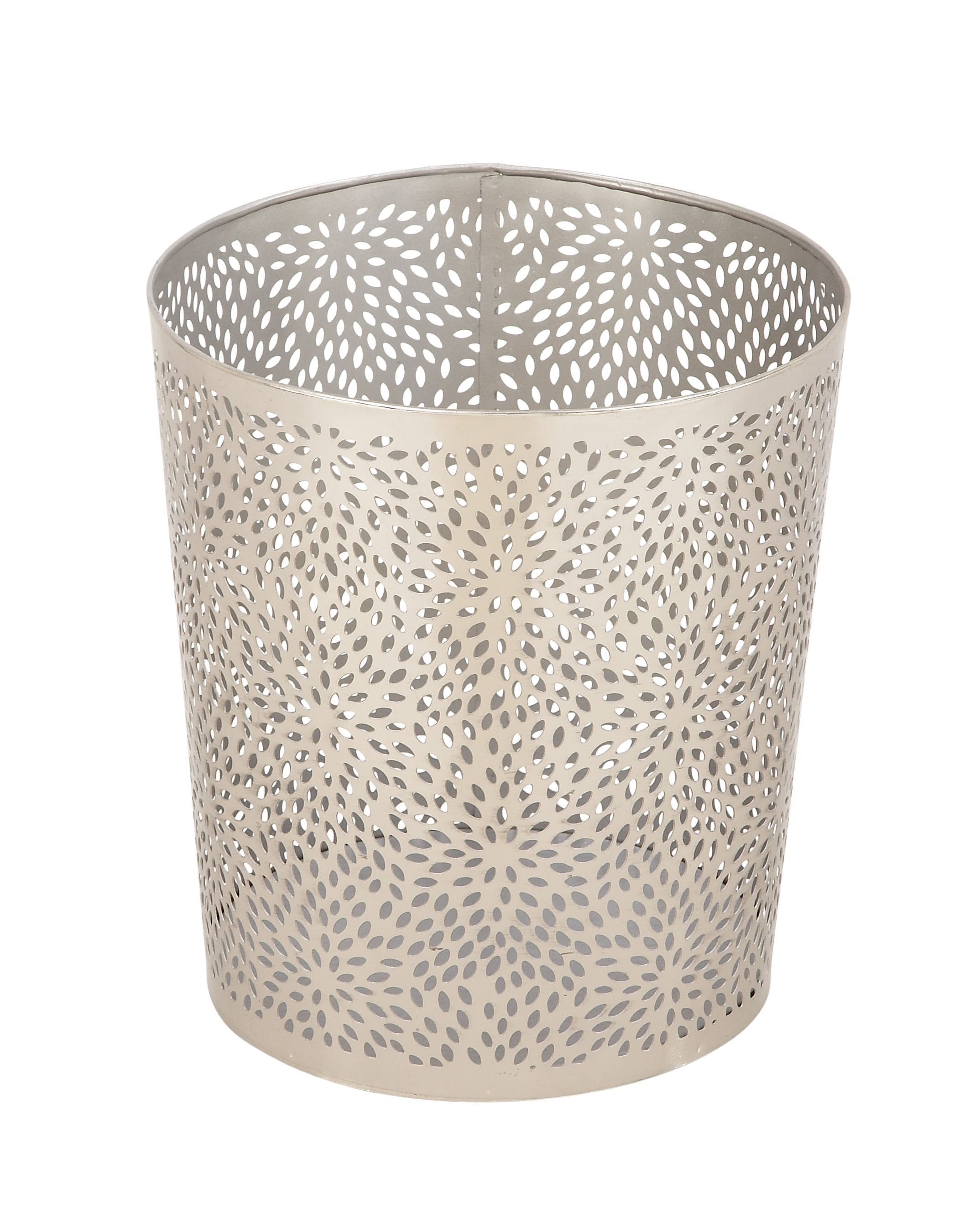 CosmoLiving by Cosmopolitan 9" x 10" Silver Metal Small Waste Bin with ...