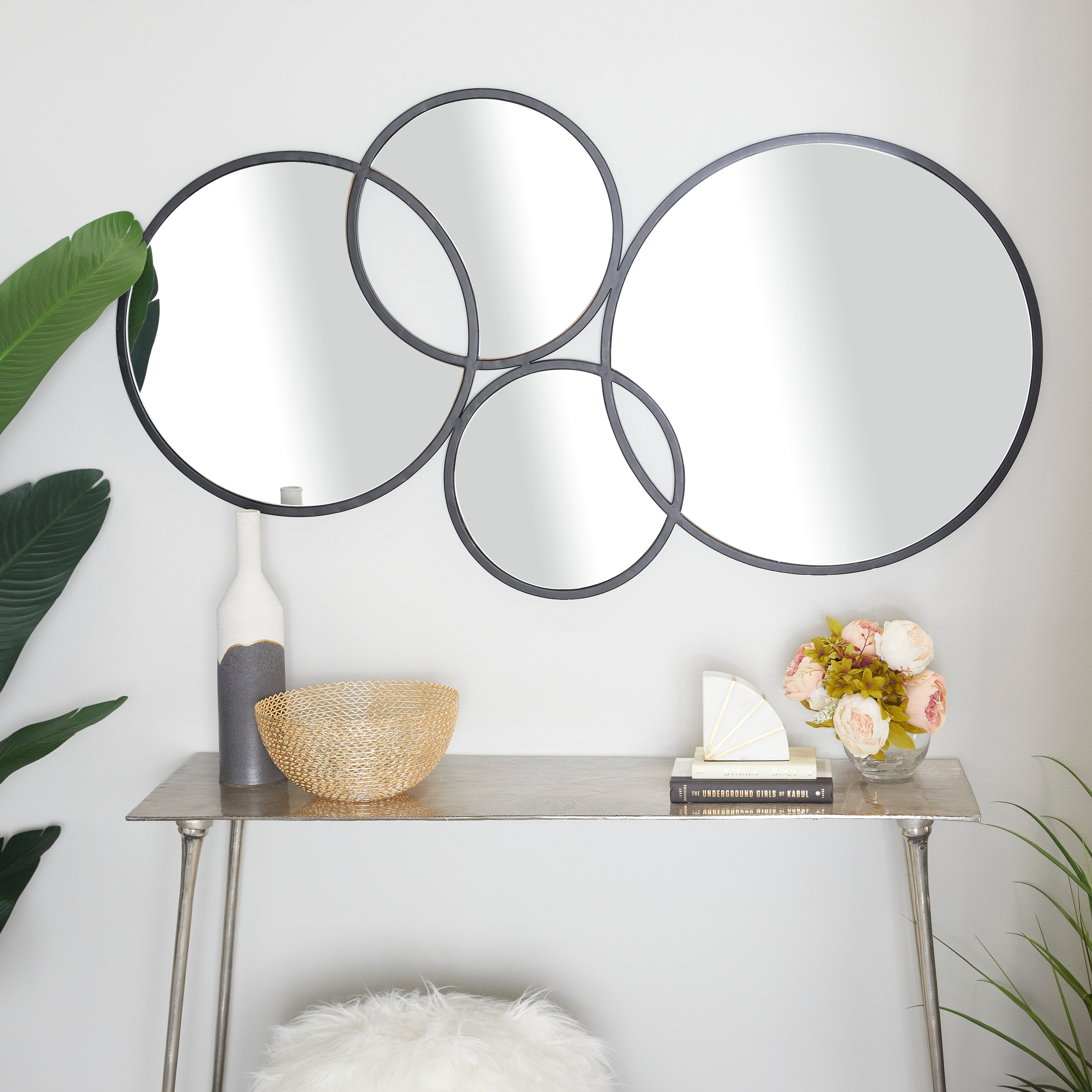 CosmoLiving by Cosmopolitan Black Metal Bubble Cluster Room Wall Mirror ...