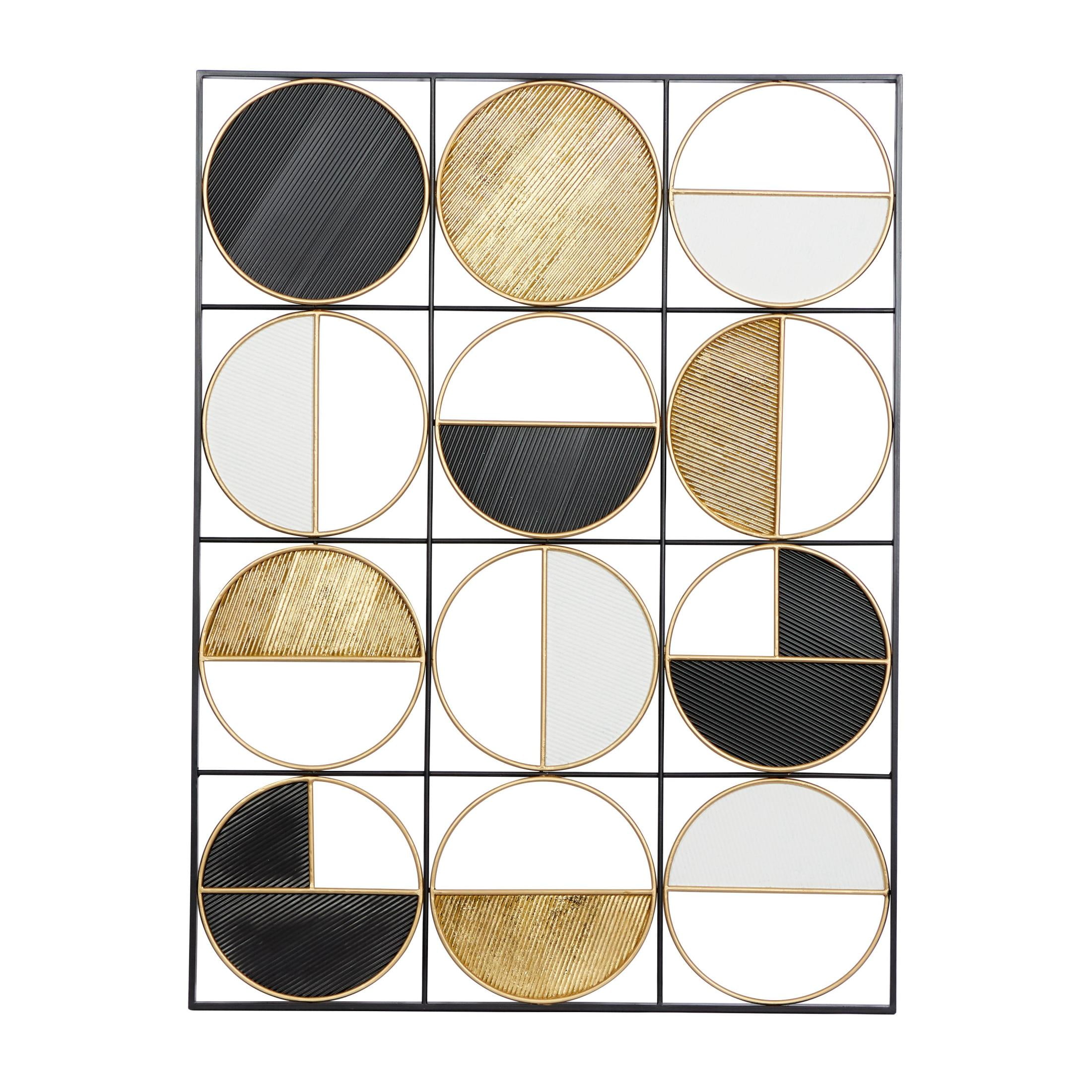 CosmoLiving by Cosmopolitan Black Metal Half Moon Geometric Wall Decor ...