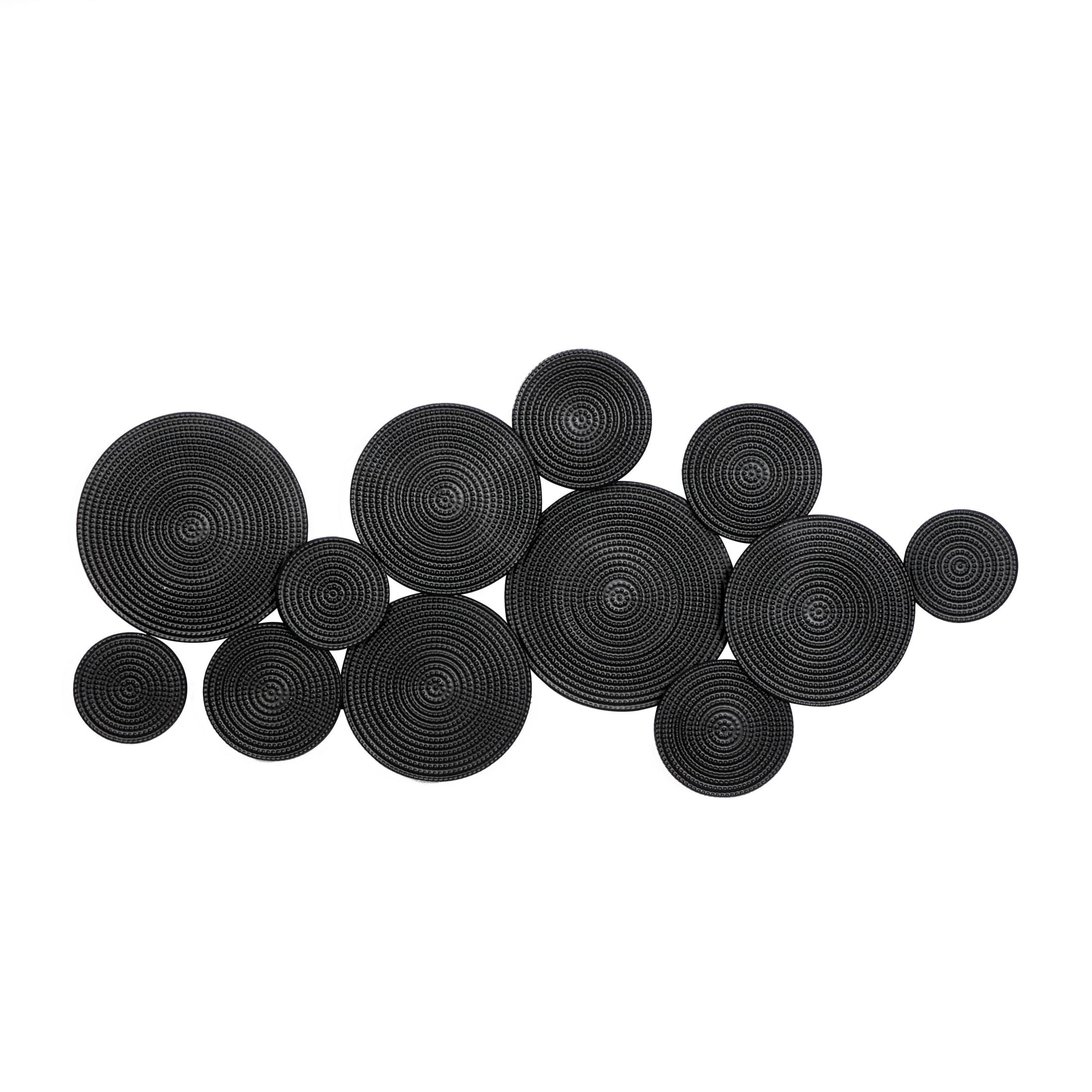 CosmoLiving by Cosmopolitan Black Metal Layered Disk Plate Wall Decor ...