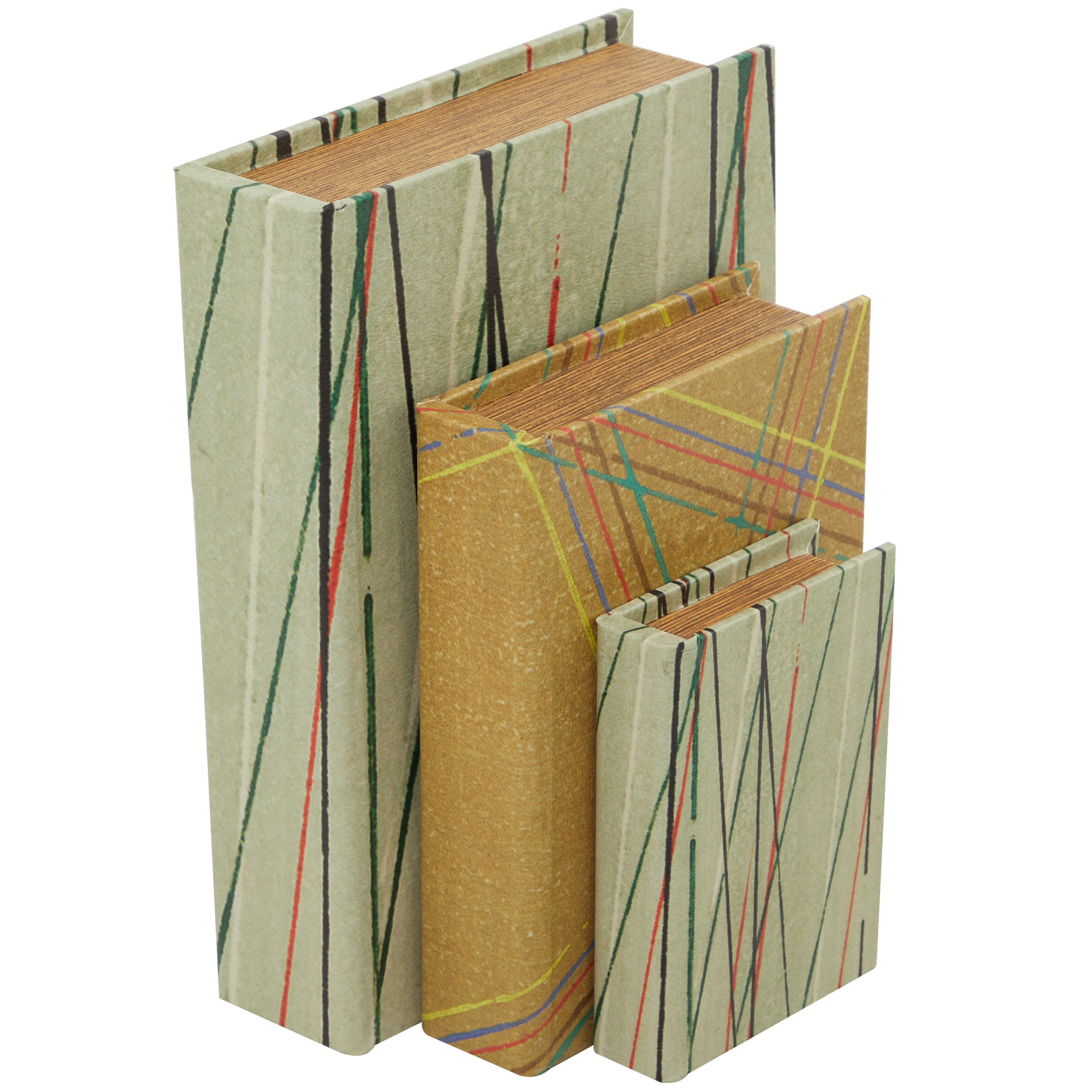 CosmoLiving by Cosmopolitan Burlap Leather Canvas Book Box Various ...