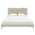 CosmoLiving by Cosmopolitan Coco Upholstered Bed Frame, Queen, Ivory ...