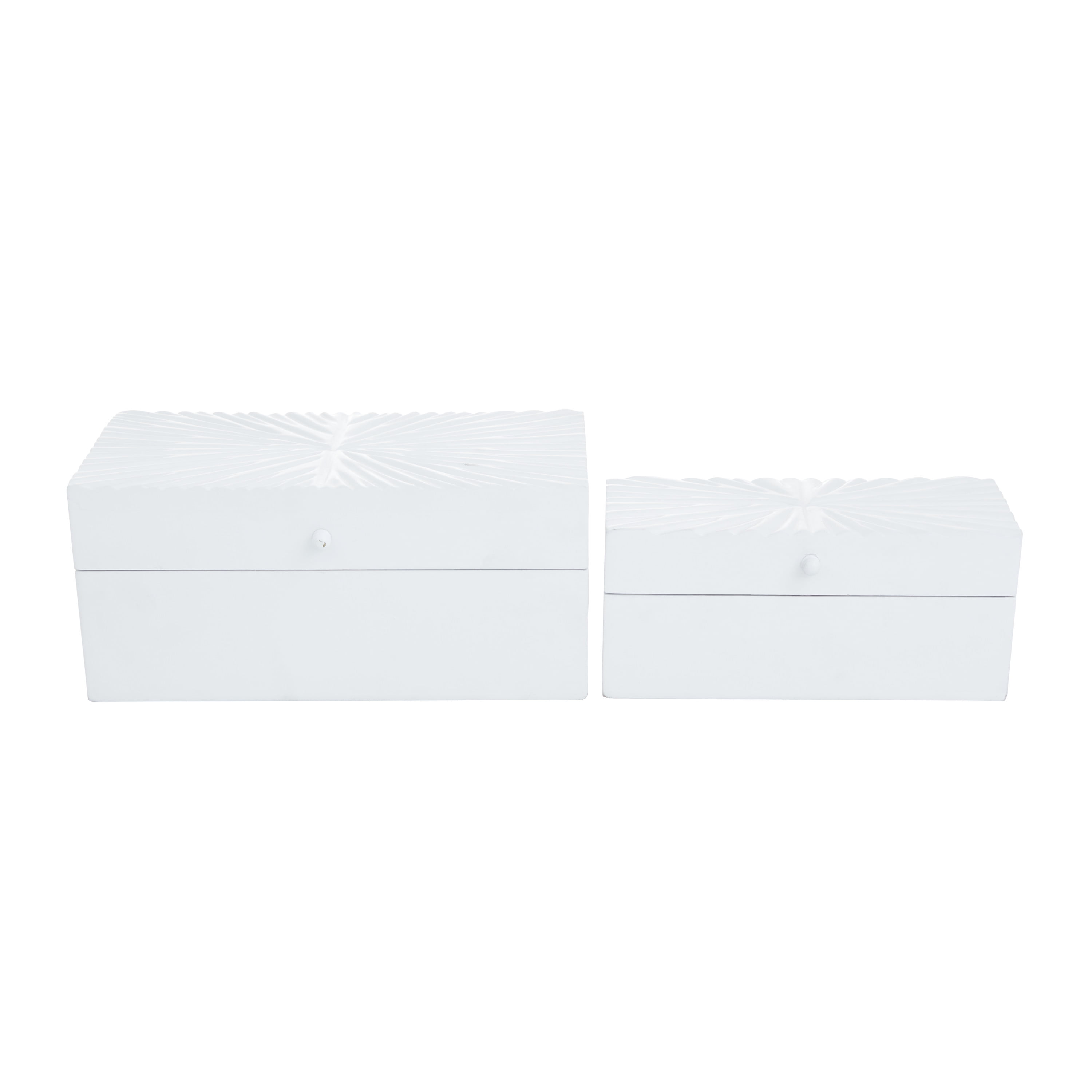 CosmoLiving by Cosmopolitan Geometric White Wood Decorative Box with ...