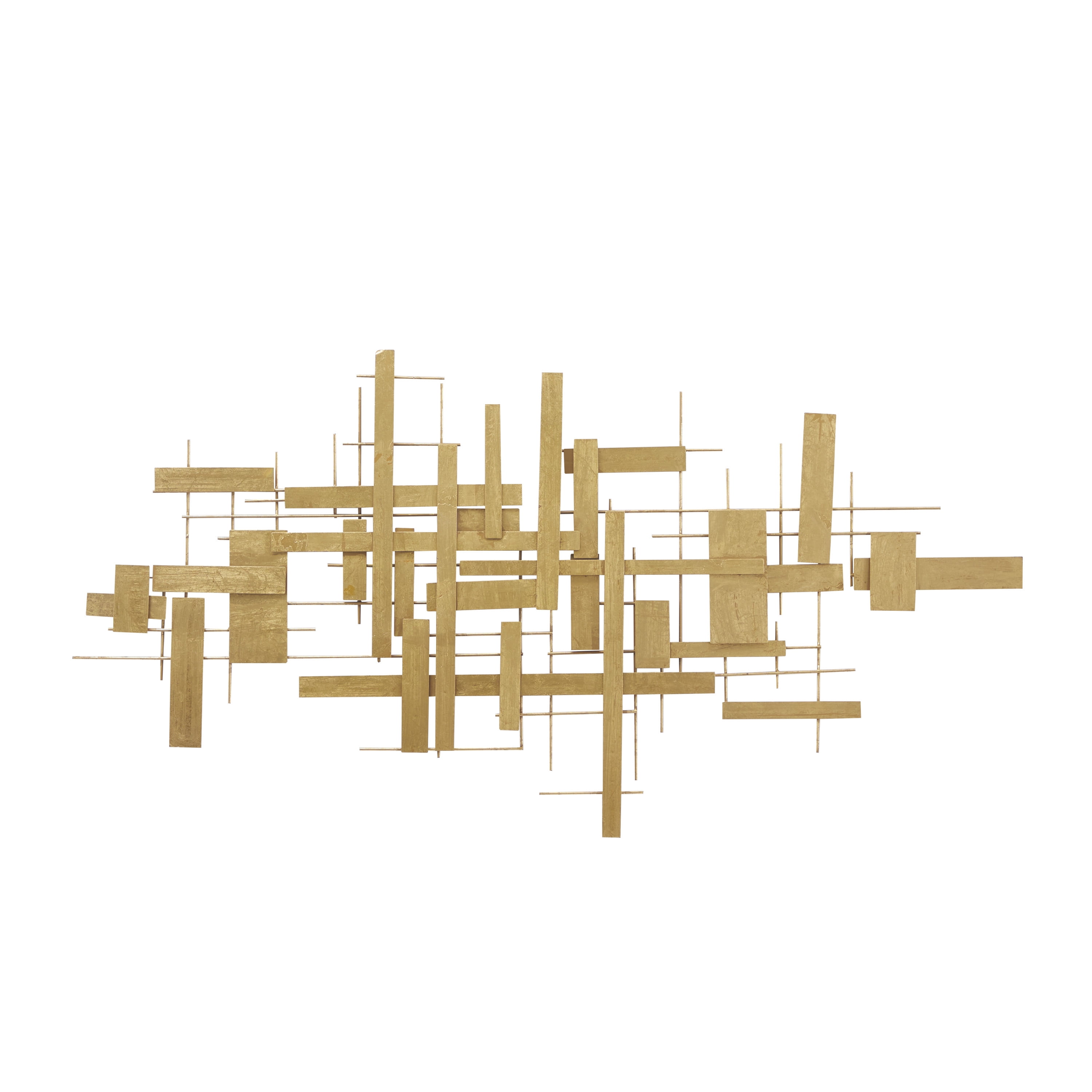 CosmoLiving by Cosmopolitan Gold Metal 3D Stripes Geometric Wall Decor ...