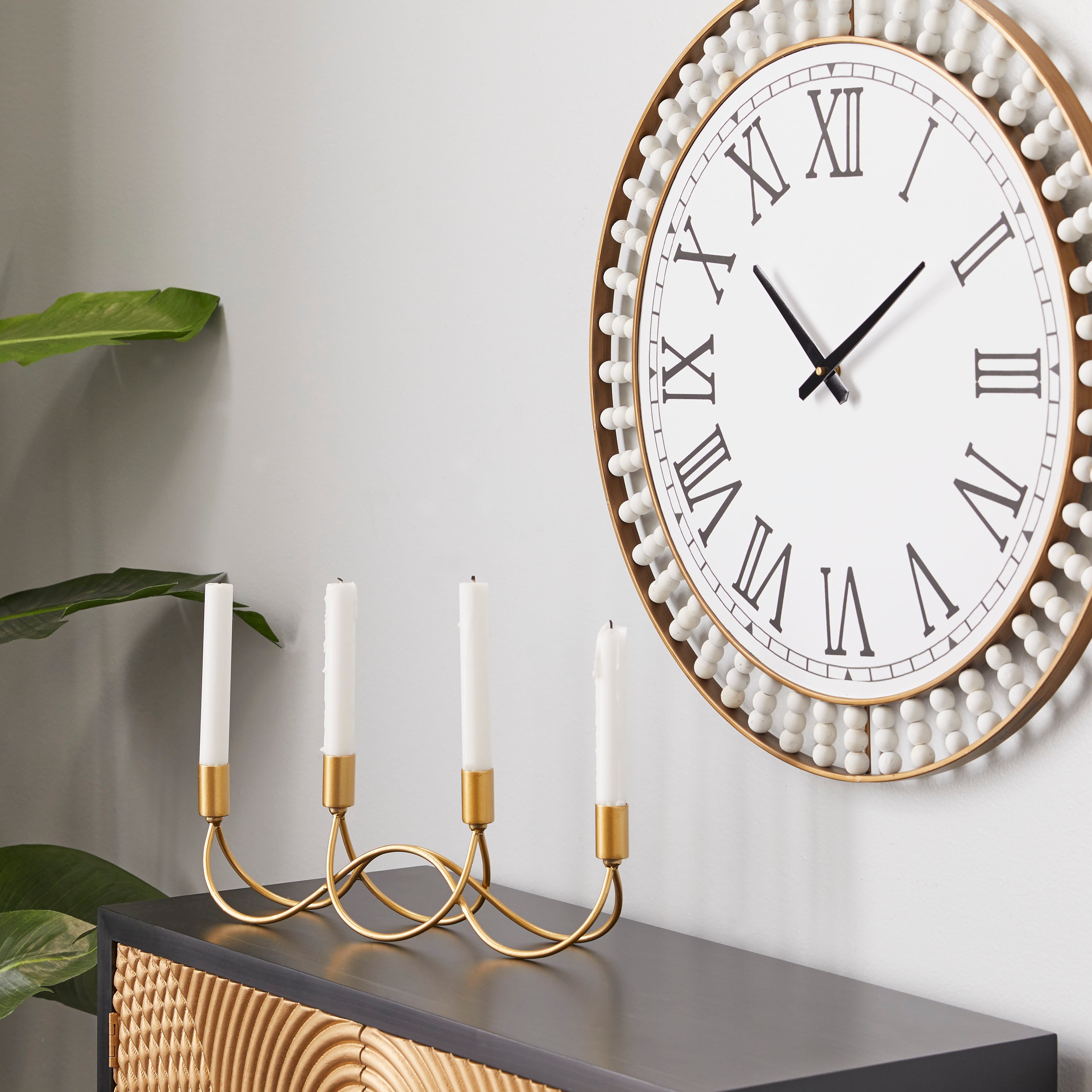 CosmoLiving by Cosmopolitan Gold Metal Candelabra 3.15 x 15.30 x 5.30 ...