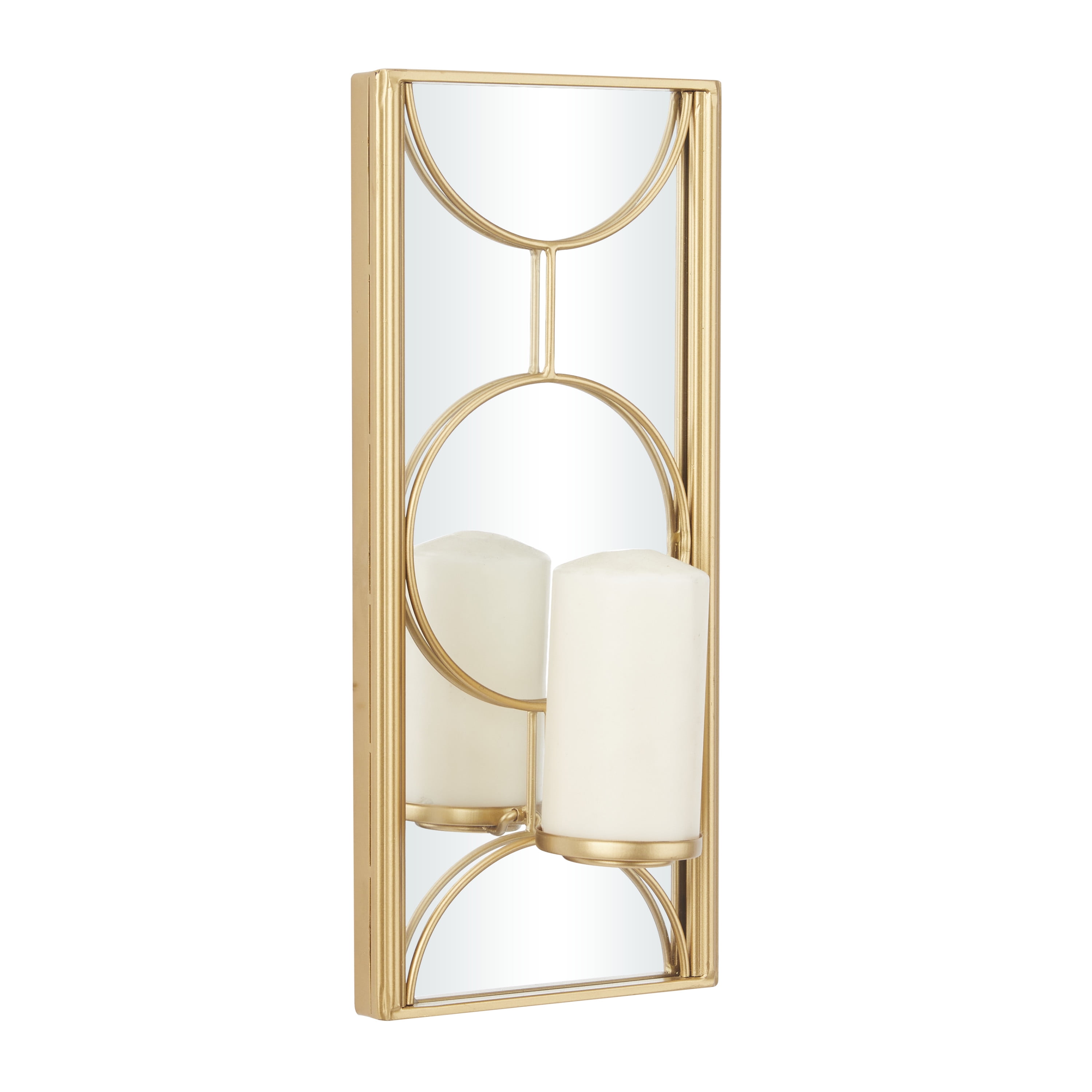CosmoLiving by Cosmopolitan Gold Metal Geometric Pillar Wall Sconce ...