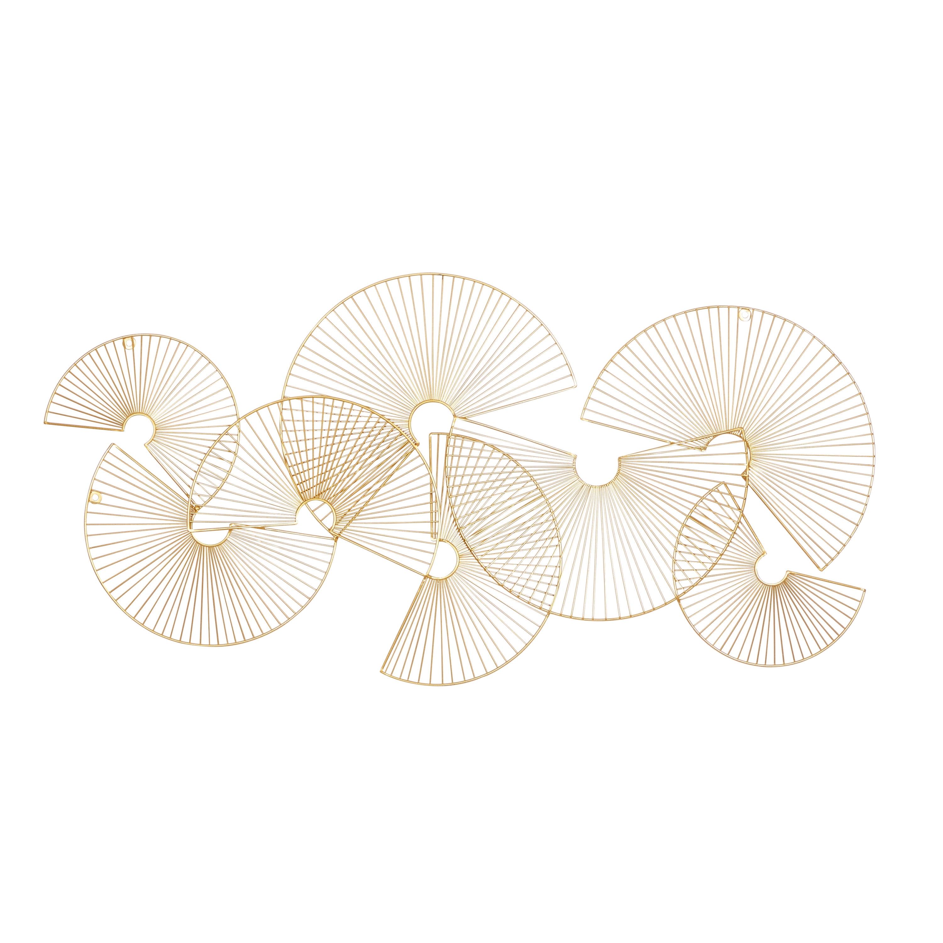 CosmoLiving by Cosmopolitan Gold Metal Half Moon Sunburst Wall Decor ...