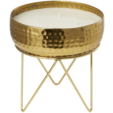 CosmoLiving by Cosmopolitan Silver Metal Sweet Bamboo Scented Wide Dome ...